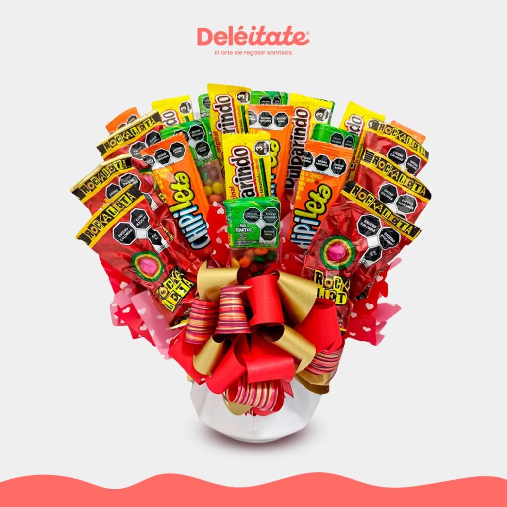 Bouquet de dulces agridulces y picositos, listo para ser el regalo ideal